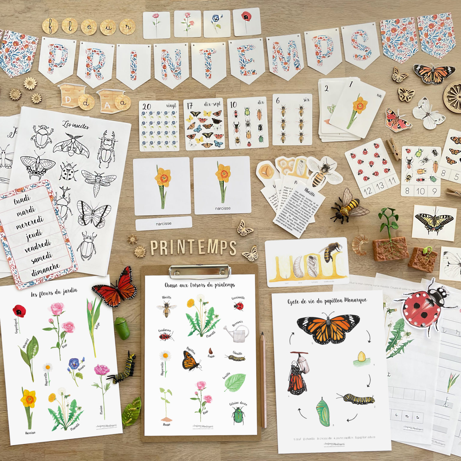Pack complet d'inspiration Montessori sur le thème du Printemps