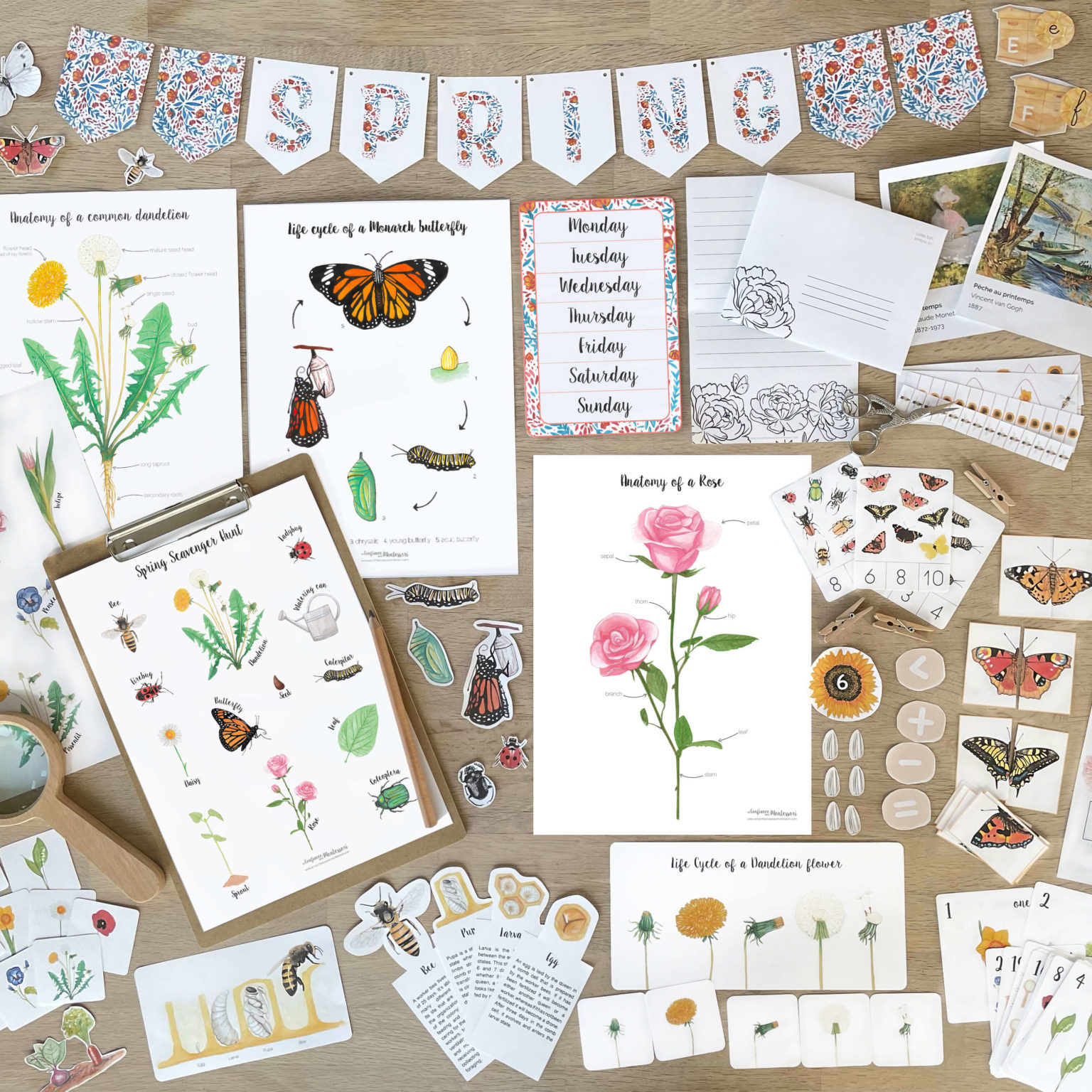 Pack complet d'inspiration Montessori sur le thème du Printemps