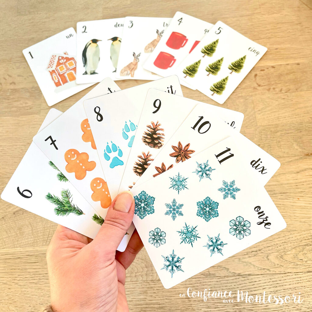 Cartes à Compter de 1 à 20 sur le Thème de l'Hiver - PDF à Télécharger