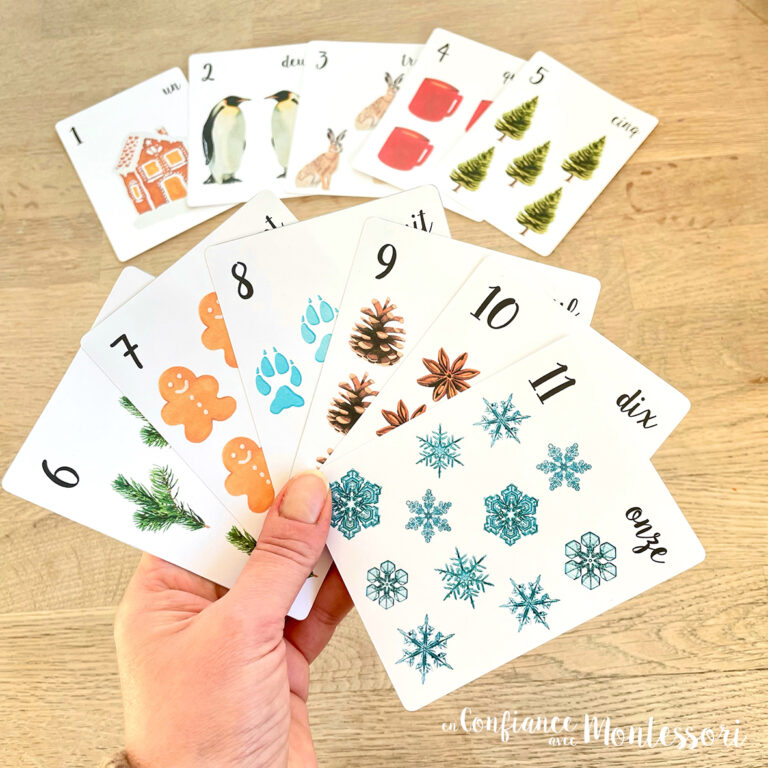 Cartes à Compter de 1 à 20 sur le Thème de l'Hiver - PDF à Télécharger